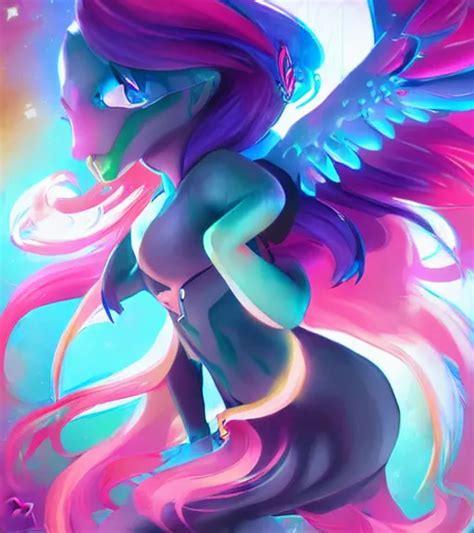 Dream Humanized Rainbow Dash Rocking Out Art By Stable Diffusion