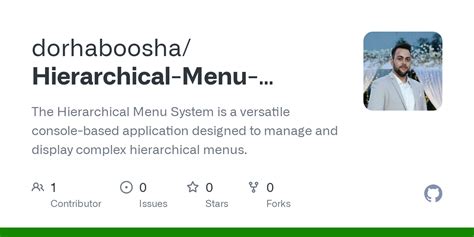 GitHub Dorhaboosha Hierarchical Menu System The Hierarchical Menu System Is A Versatile