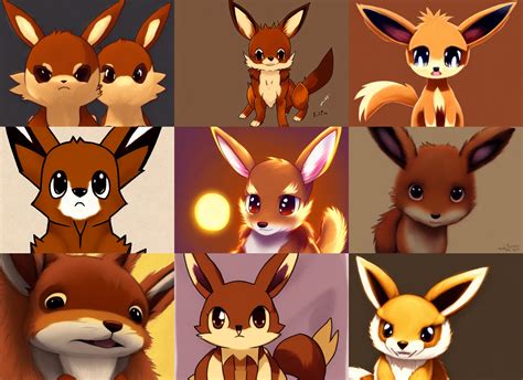 Portrait Of A Tiny Light Brown Eevee Fox Hybrid Stable Diffusion