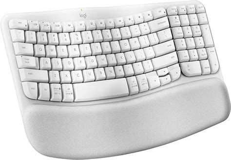 Logitech Wave Keys Wireless Ergonomic Keyboard With Cushioned Palm Rest Comfortable