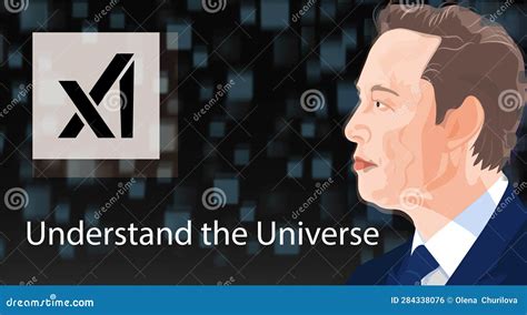 2023 Elon Musk Retrato Y El Logo De Xai Es Una Nueva Empresa De