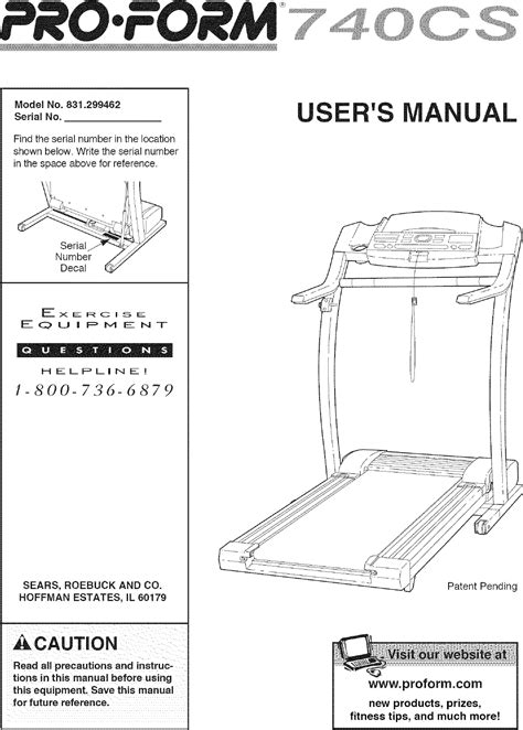 Proform 831299462 User Manual 740cs Manuals And Guides L0804031