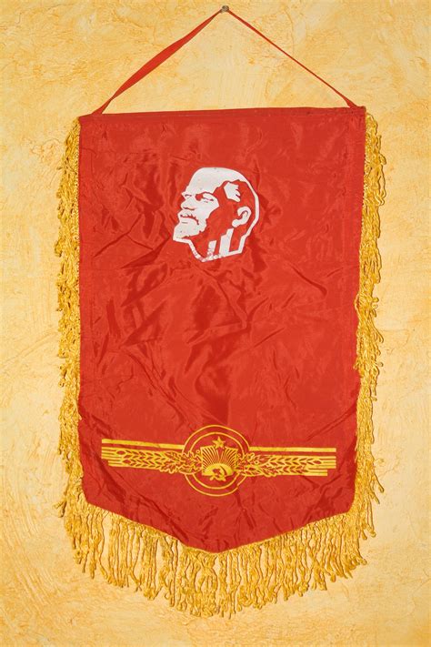 Vintage Soviet Flag Banner Lenin Pennant Banner Ussr Etsy