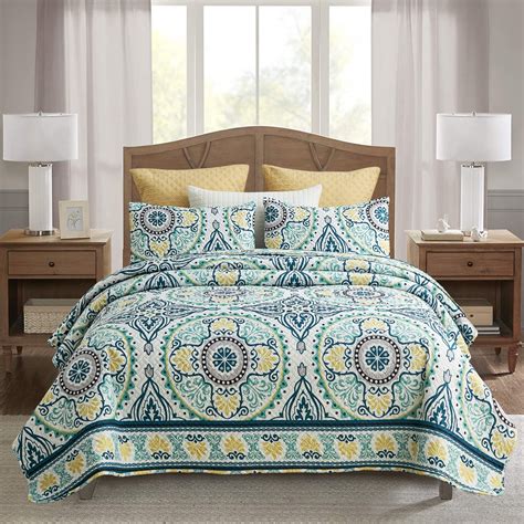 Jml 3 Piece King Size Quilt Set Soft Reversible Bedspread With 2 Shams