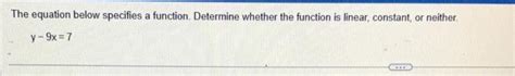 Solved The Equation Below Specifies A Function Determine
