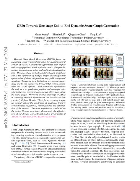 Pdf Oed Towards One Stage End To End Dynamic Scene Graph Generation