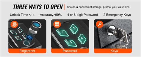 Vevor Caja Fuerte Para Pistolas Caja Fuerte Biométrica Para Armas Con Tres Formas De Acceso