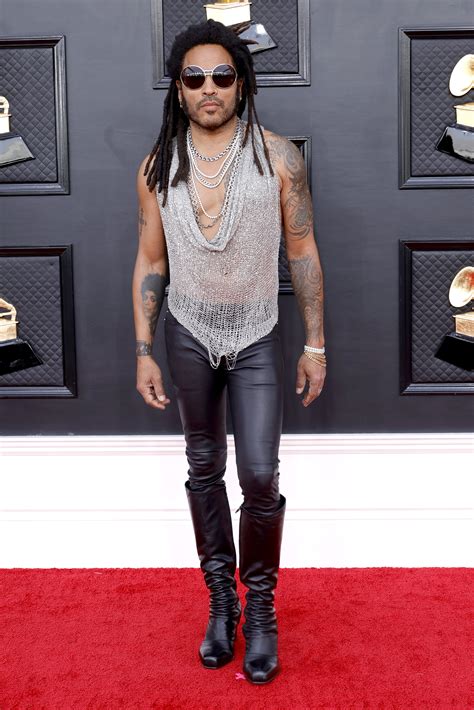 Lenny Kravitz And His Leather Pants Train Very Seriously In The Gym