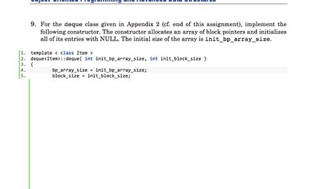 Solved 9 For The Deque Class Given In Appendix 2 Cf End