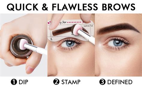 Eyebrow Stamp Stencil Kit Brow Stamping Trio For Women 20 Reusable