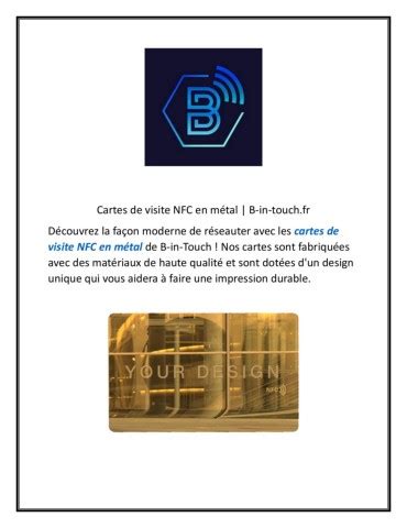 Cartes De Visite Nfc En M Tal B In Touch Fr