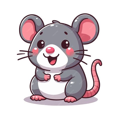Vector Dibujos Animados De Ratas Sonrientes Sobre Un Fondo Blanco 1