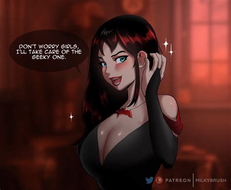 Rule 34 Arm Gloves Black Hair Cleavage Fangs Fingerless Gloves Gloves