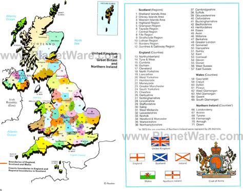 Map Of United Kingdom Of Great Britain And Northern Ireland Planetware