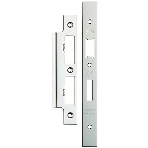 Forend Strike And Fixing Pack For Din Euro Sash And Bathroom Lock Bright