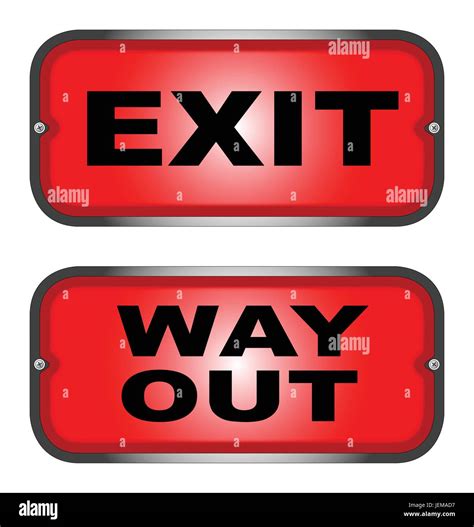 Two Warning Lights One Exit The Other A Way Out Signal In Red