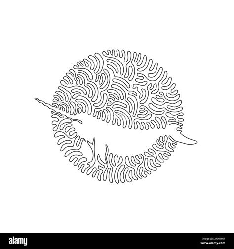 Continuous Curve One Line Drawing Of Cute Narwhal Abstract Art Single