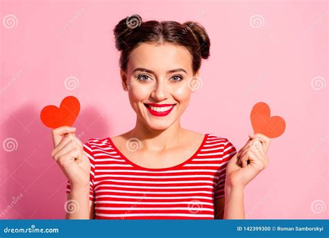 Close Up Portrait Of Her She Nice Cute Charming Attractive Winsome