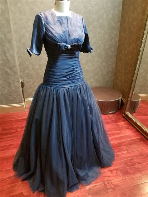 Modest Navy Blue Mother Of The Bride Dress Etsy