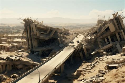 Premium Ai Image Photo Of Collapsed Highway Overpass