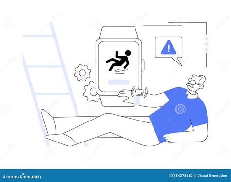 smartwatch fall detection abstract concept vector illustration stock