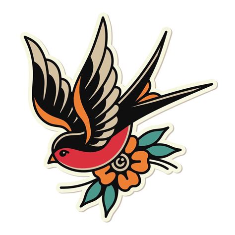 Swallow Tattoo Vector 41410822 Vector Art At Vecteezy