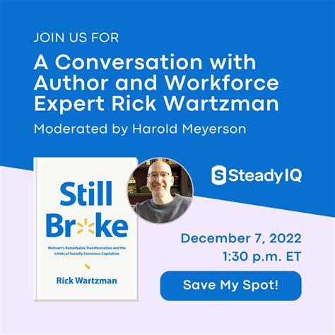 Please Join Us For This Awesome Conversation With Rick Wartzman And