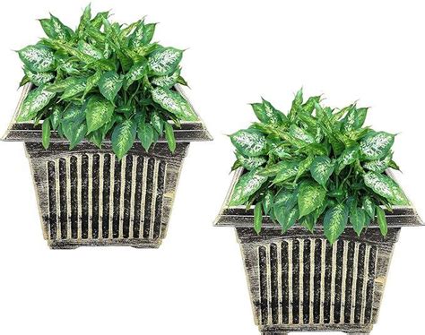 Large Square Plastic Planter For Garden Pack Of 2 Free Uk Delivery