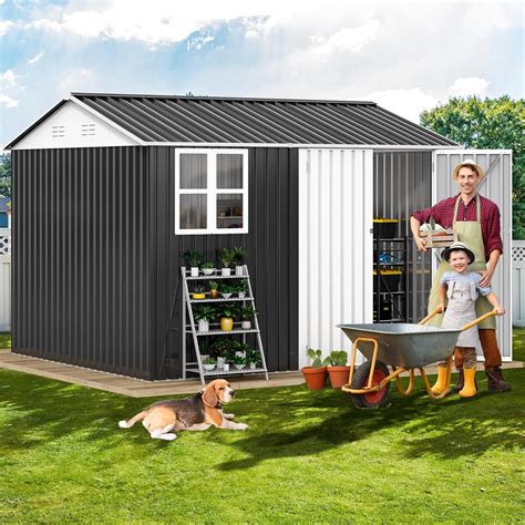 Dwvo 8x10ft Metal Outdoor Storage Shed With Window India Ubuy