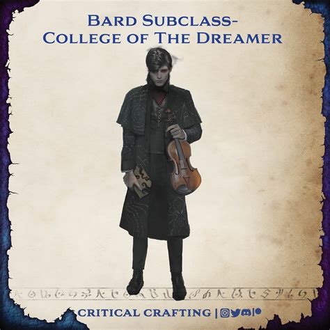 Oc Bard Subclass College Of The Dreamer Rdndhomebrew