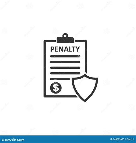 Penalty Document Icon In Simple Design Vector Illustration Stock