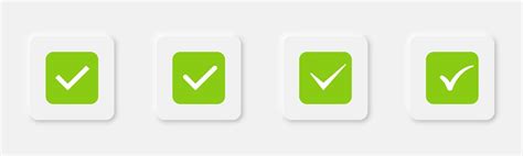 Premium Vector Green Checkmark Tick Set Correct Tick Symbol Square Checkmark Tick Green