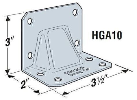 6 Pack Simpson Strong Tie Hga10kt Gusset Angle Bracket Kit 10 Hga10s