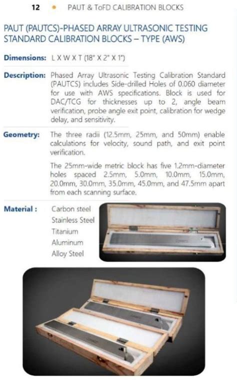 Paut Pautcs Phased Array Ultrasonic Testing Standard Calibration Blocks Type Aws At Rs