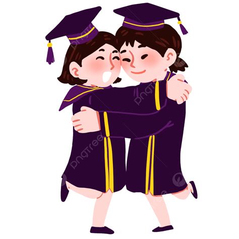 Graduation Season Hug Classmates Graduation Season Graduate Hug
