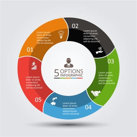 Circle Chart Infographic Template Royalty Free Vector Image