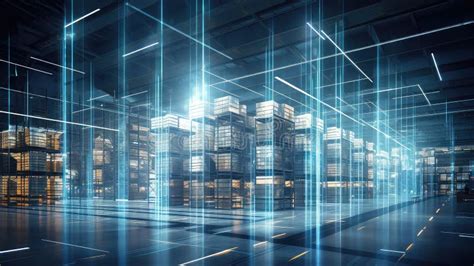 Logistics Industry Warehouse Background Stock Illustration