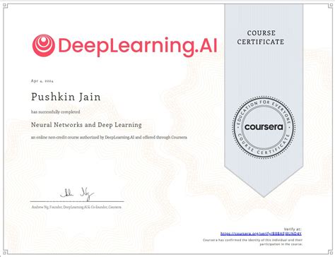 Pushkin Jain On Linkedin Deeplearning Neuralnetworks Coursera