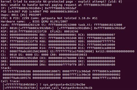 C Kernel Tried To Execute NX Protected Page Exploit Attempt Uid Stack Overflow