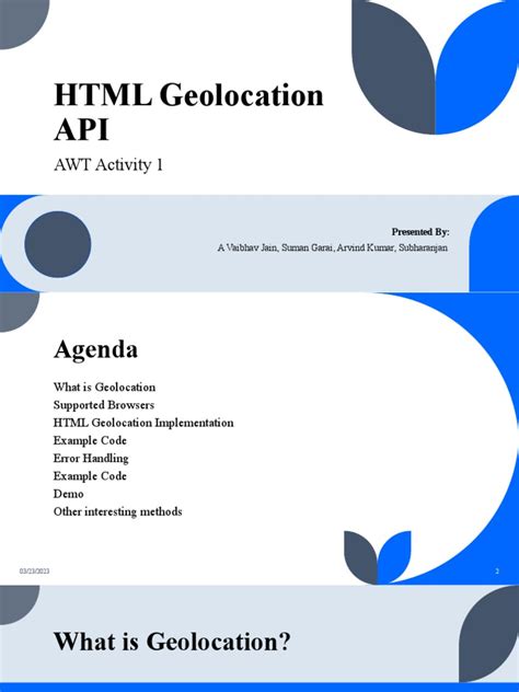 Geolocationapi Advancedwebdevelopment Pdf Html Cyberspace