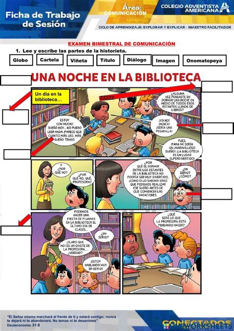 Examen Historieta Worksheet