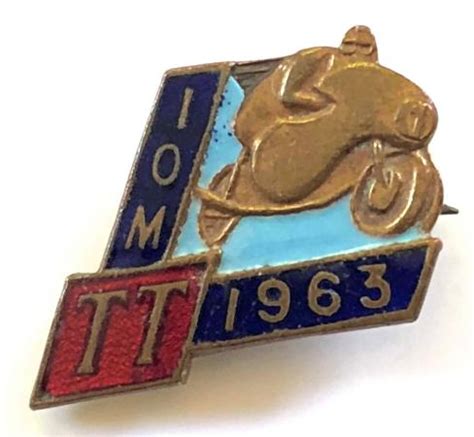 Sally Bosleys Badge Shop 1963 Isle Of Man Tt Race Motorcycle Badge