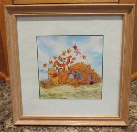 Walt Disney The Four Seasons Winnie The Pooh Framed Art Fall In Wood