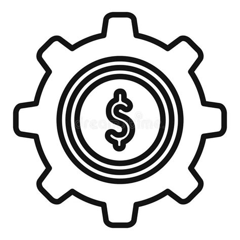 marketing money gear icon outline vector digital target stock vector illustration of online