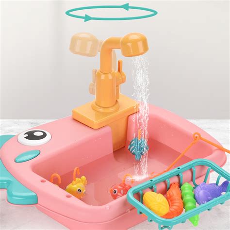 Mini Chiuveta Electrica Cu Apa Pescuim Pestisorii Ray Toys