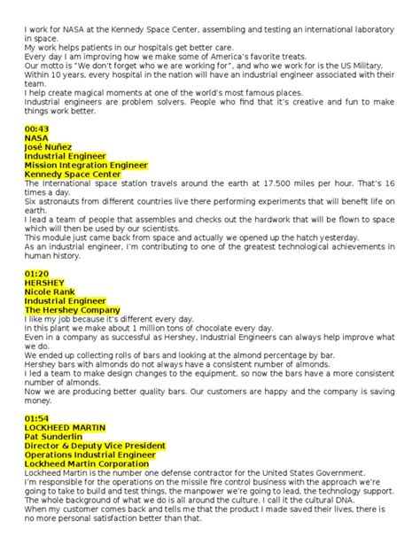 Industrial Engineering Script Nasa Industrial Engineering