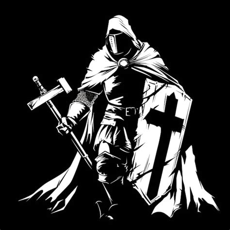 Premium Photo Logo Crusader With A Mace And Shield Pious And Determined Marchin Tshirt Tattoo Premium Photo Logo Crusader With A Mace And Shield Pious And Determined Marchin Tshirt Tattoo