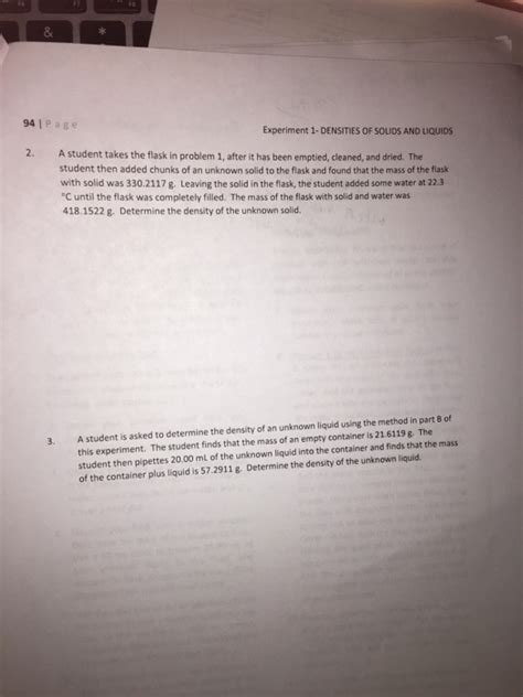 A Student Takes The Flask In Problem After It Has Chegg