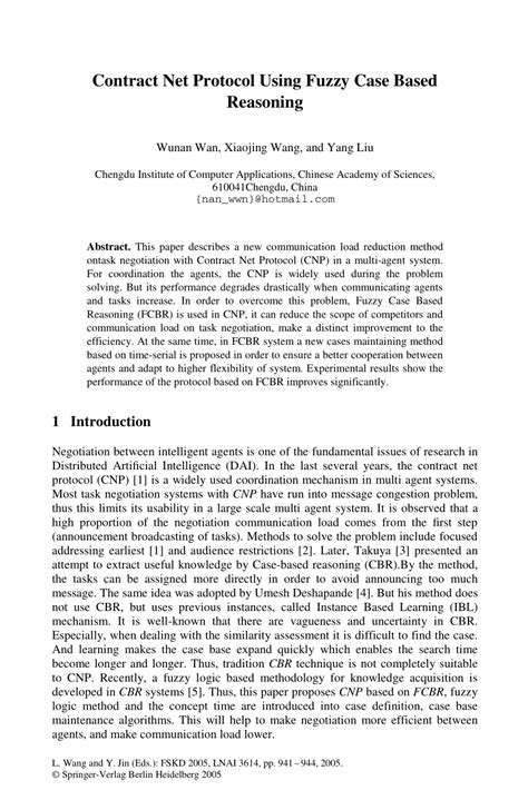 Pdf Contract Net Protocol Using Fuzzy Case Based Reasoning