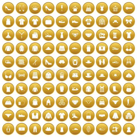 100 Sewing Icons Set Cartoon Style Stock Vector Illustration Of Iron